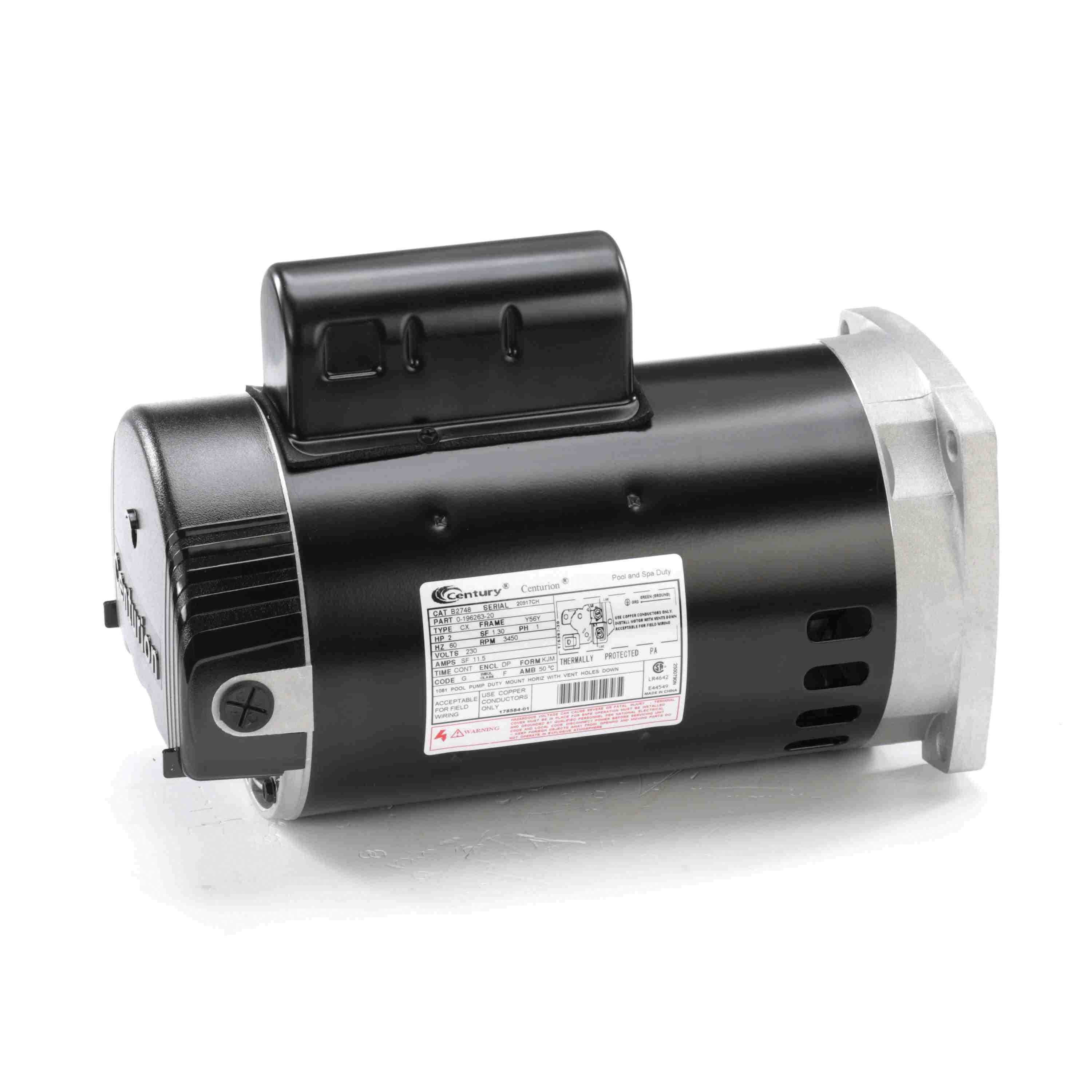 B2748 Century Pool Pump Motor 2HP 1 Phase 60Hz 230V Y56Y – AquaTech ...