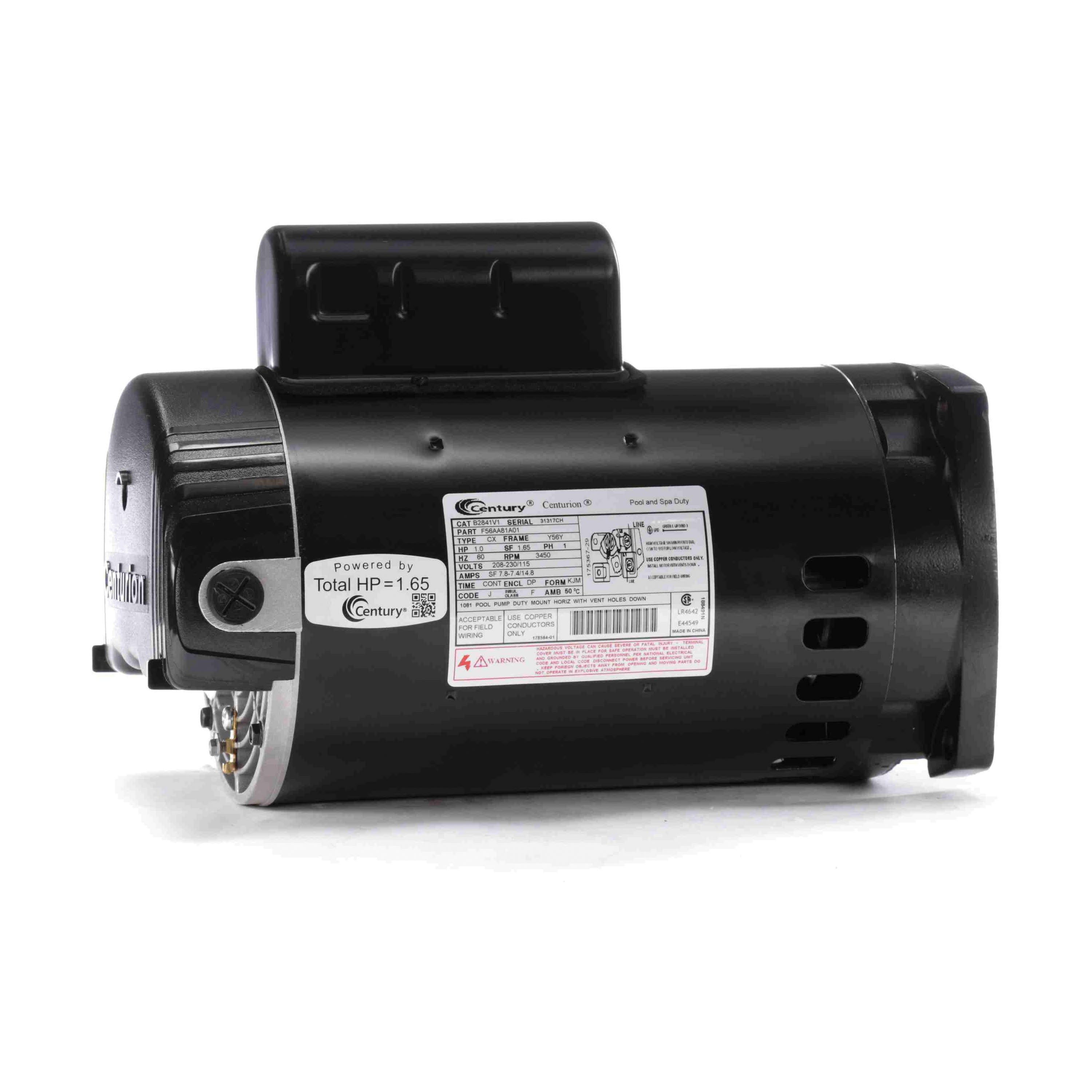 B2841V1 Century Pool Pump Motor 1HP 1 Phase 60Hz 208-230/115V Y56Y ...